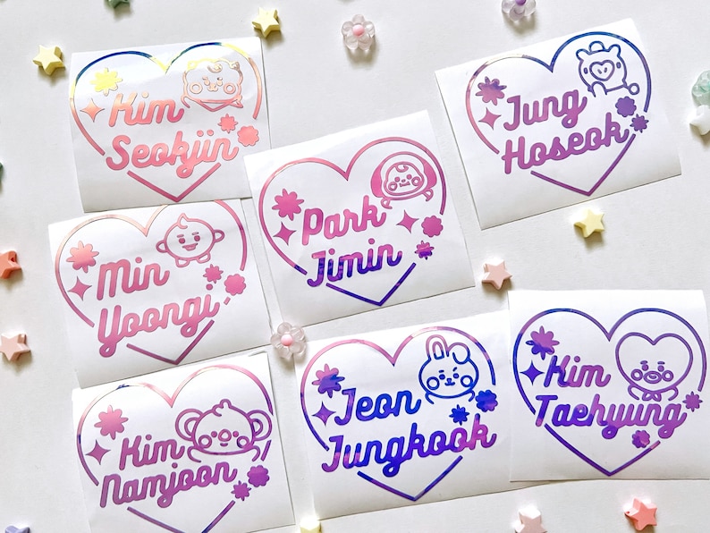 BTS BIAS Name Vinyl Sticker/decal Army Bomb Light Stick - Etsy