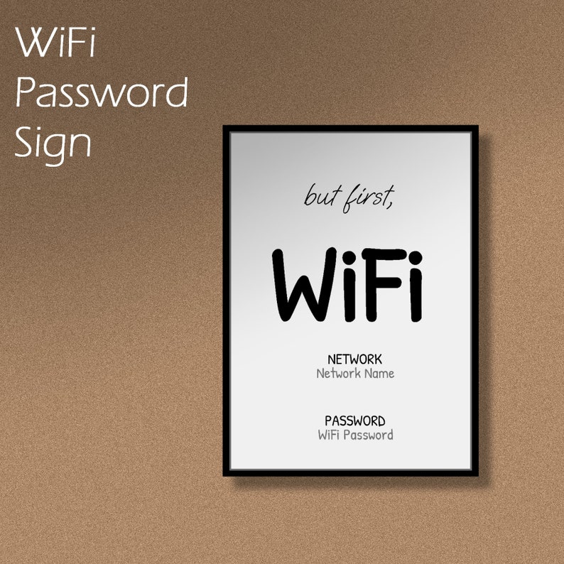 Personalized Wifi Password Sign Custom Wifi Sign Printable - Etsy