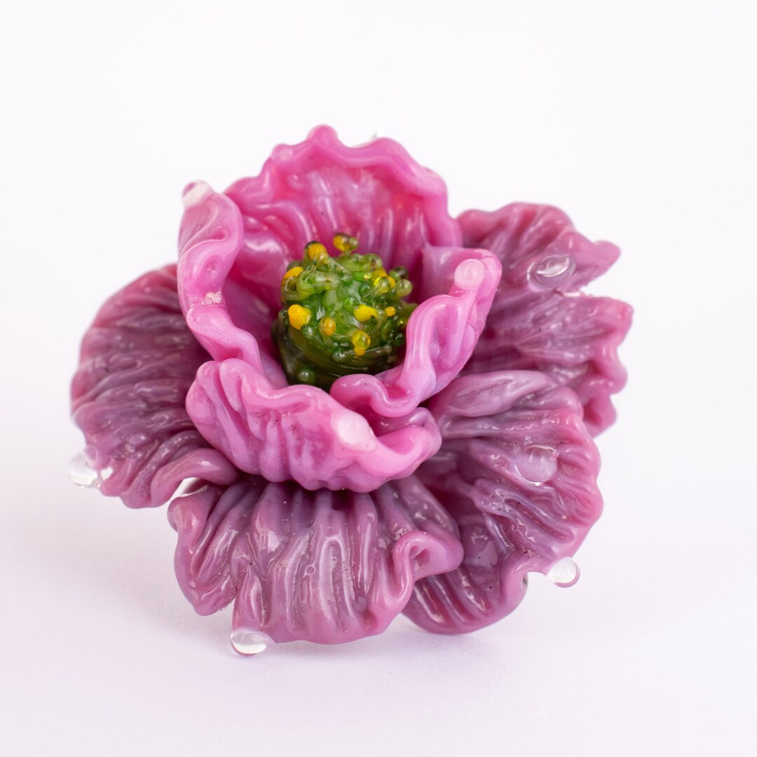 Handmade Lampwork Bead For Jewerly Making Floral Glass Beads Glass