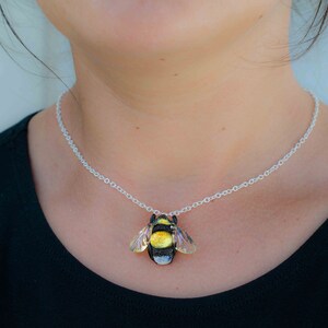 Gold Bee Necklace Dichroic Glass Pendant Lampwork Bee Jewelry for Women ...