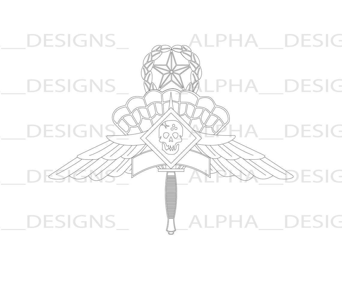 Marine Raider Freefall Master Badge Svg Digital Download - Skydive ...