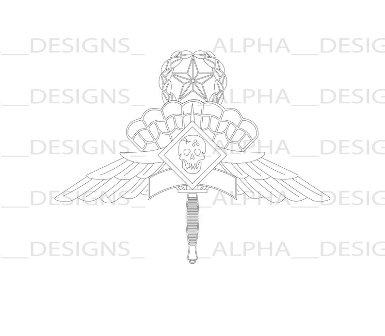 Marine Raider Freefall Master Badge Svg Digital Download - Skydive ...