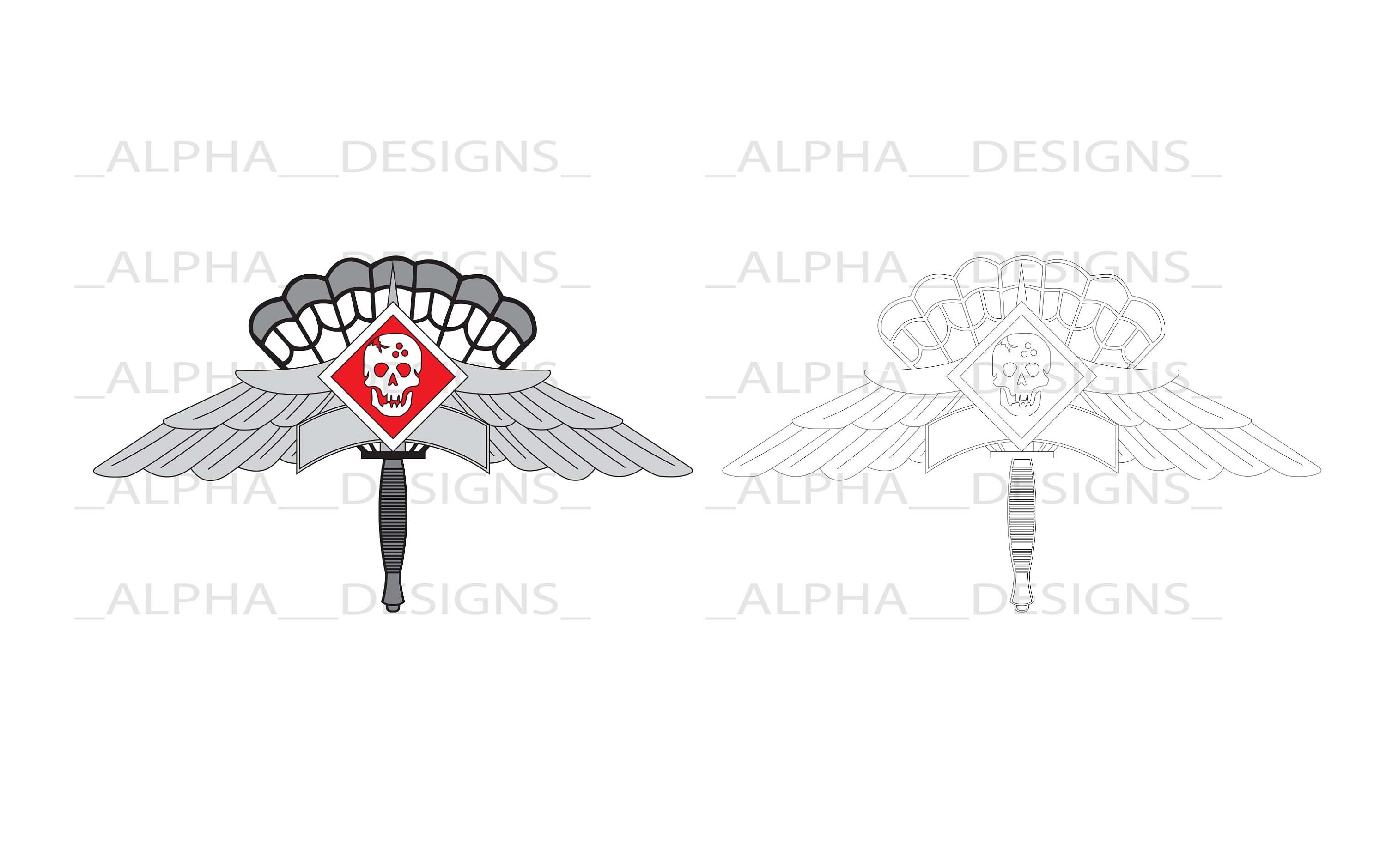 Marine Raider Freefall Badge Svg Digital Download - Skydive, Military ...