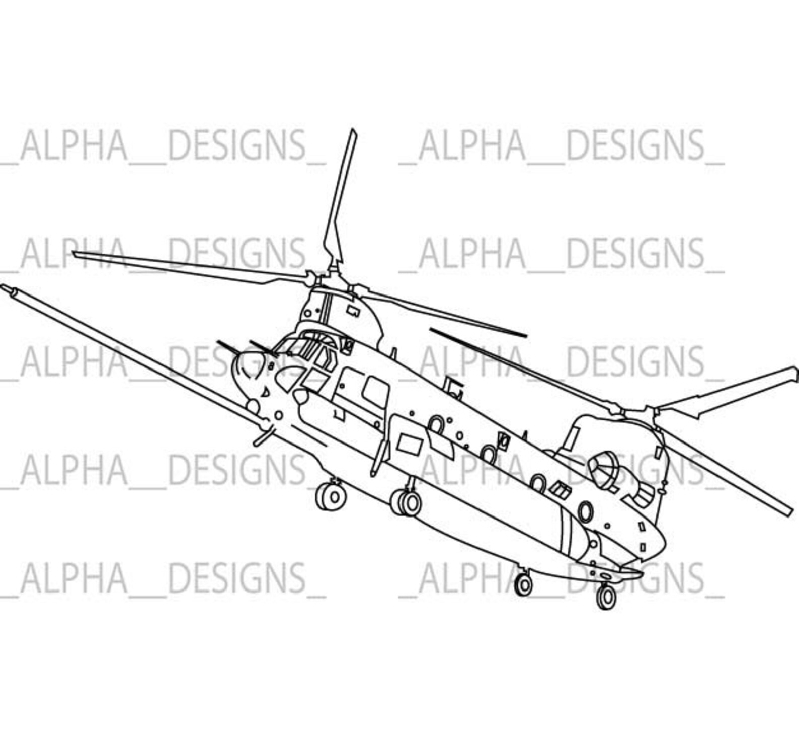 CH-47 Helicoptetr Svg Digital Download File CH-47, CH-46, Military ...