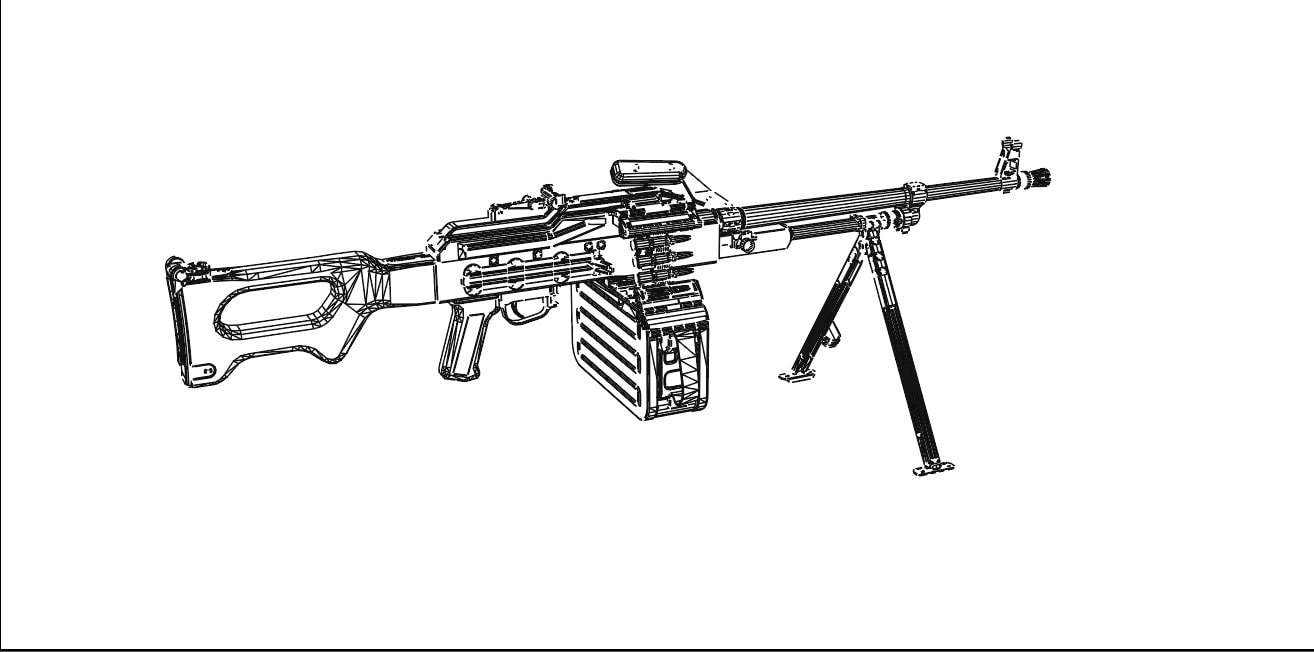 PKM Machinegun SVG File for Use in Engraving - Etsy