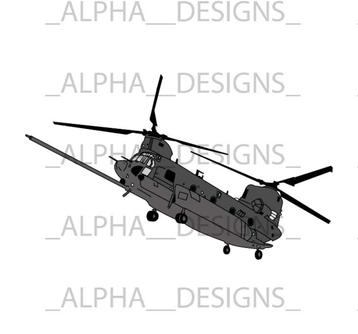 CH-47 Helicoptetr Svg Digital Download File CH-47, CH-46, Military ...