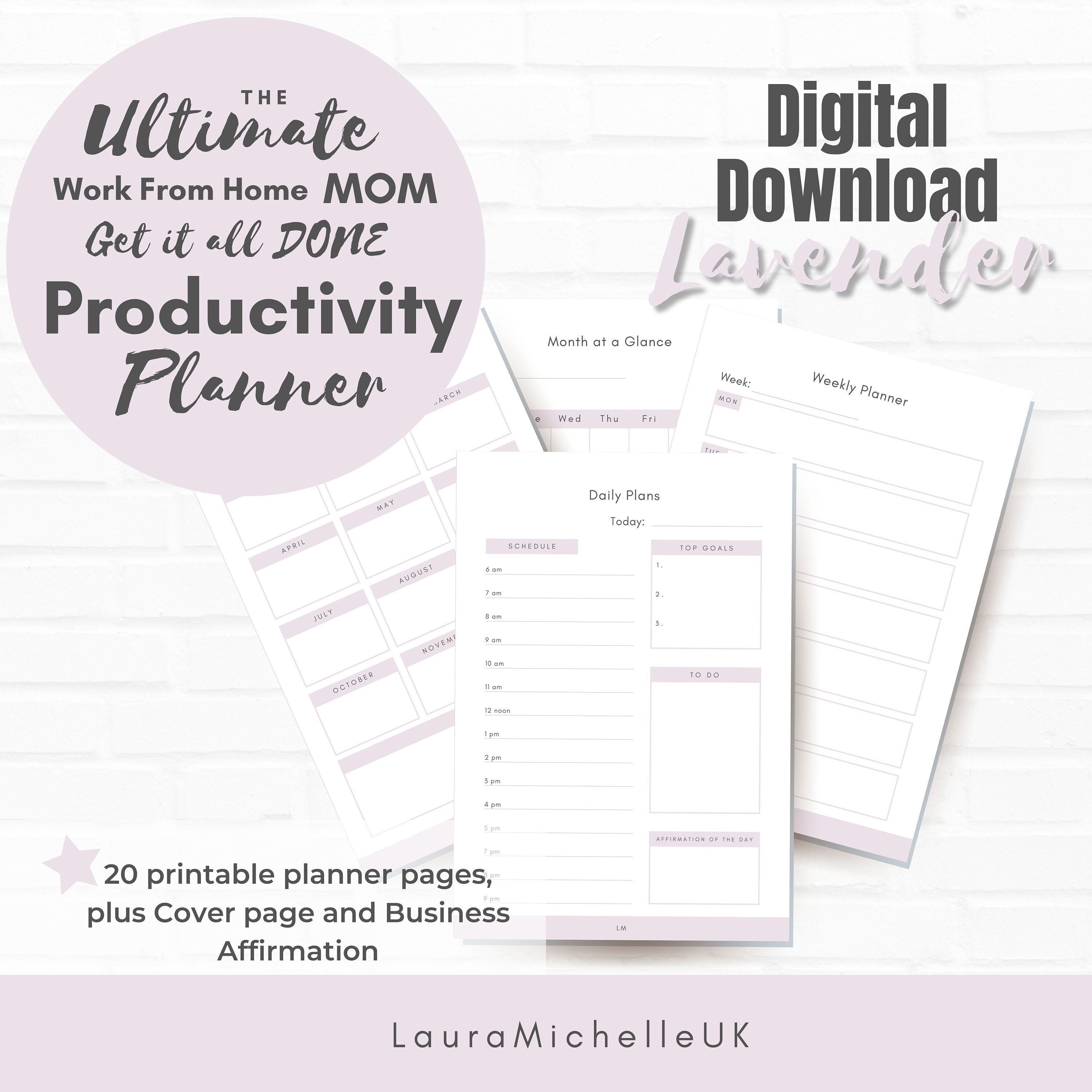 The Ultimate Work From Home Mom Get It All Done Productivity Planner ...