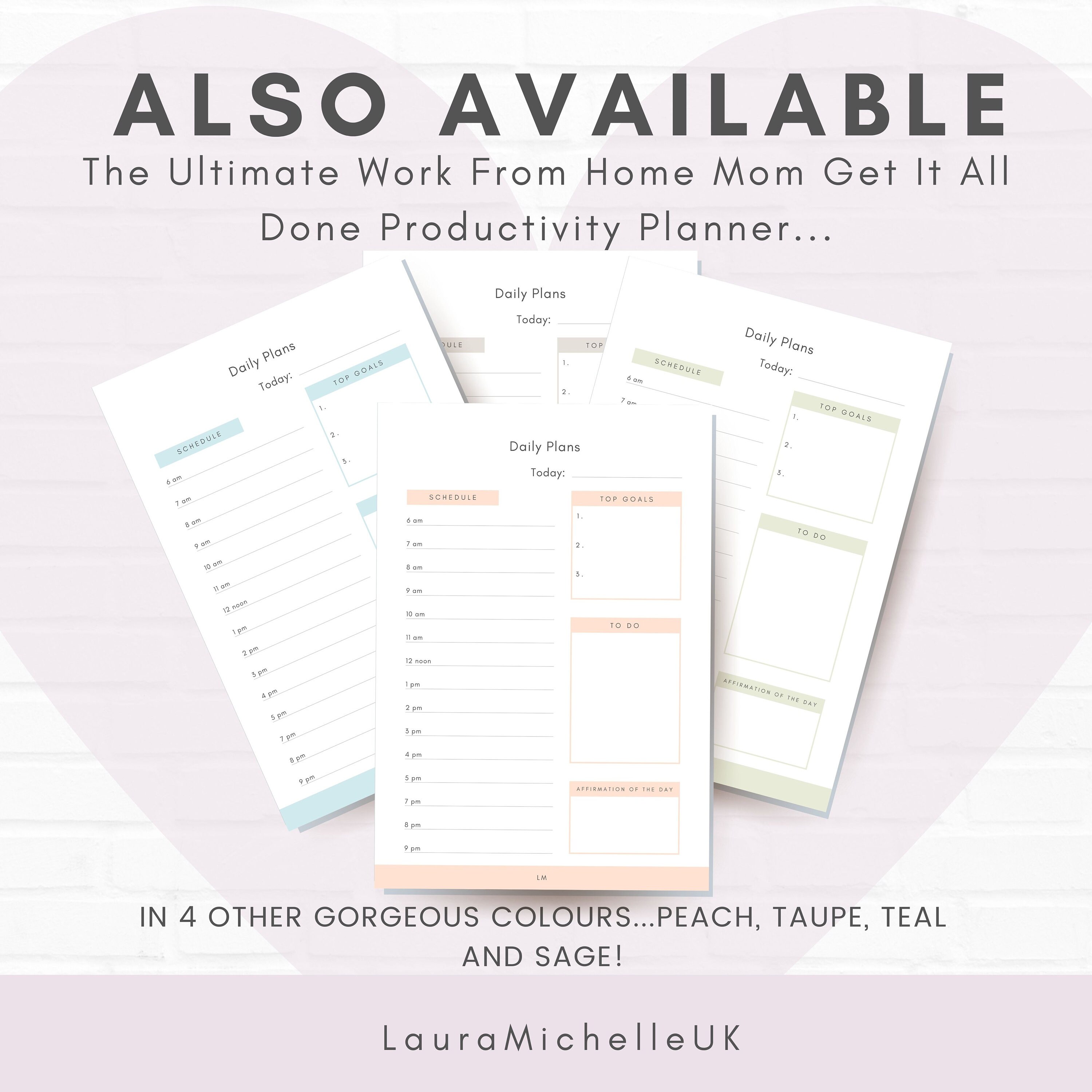 The Ultimate Work From Home Mom Get It All Done Productivity Planner ...