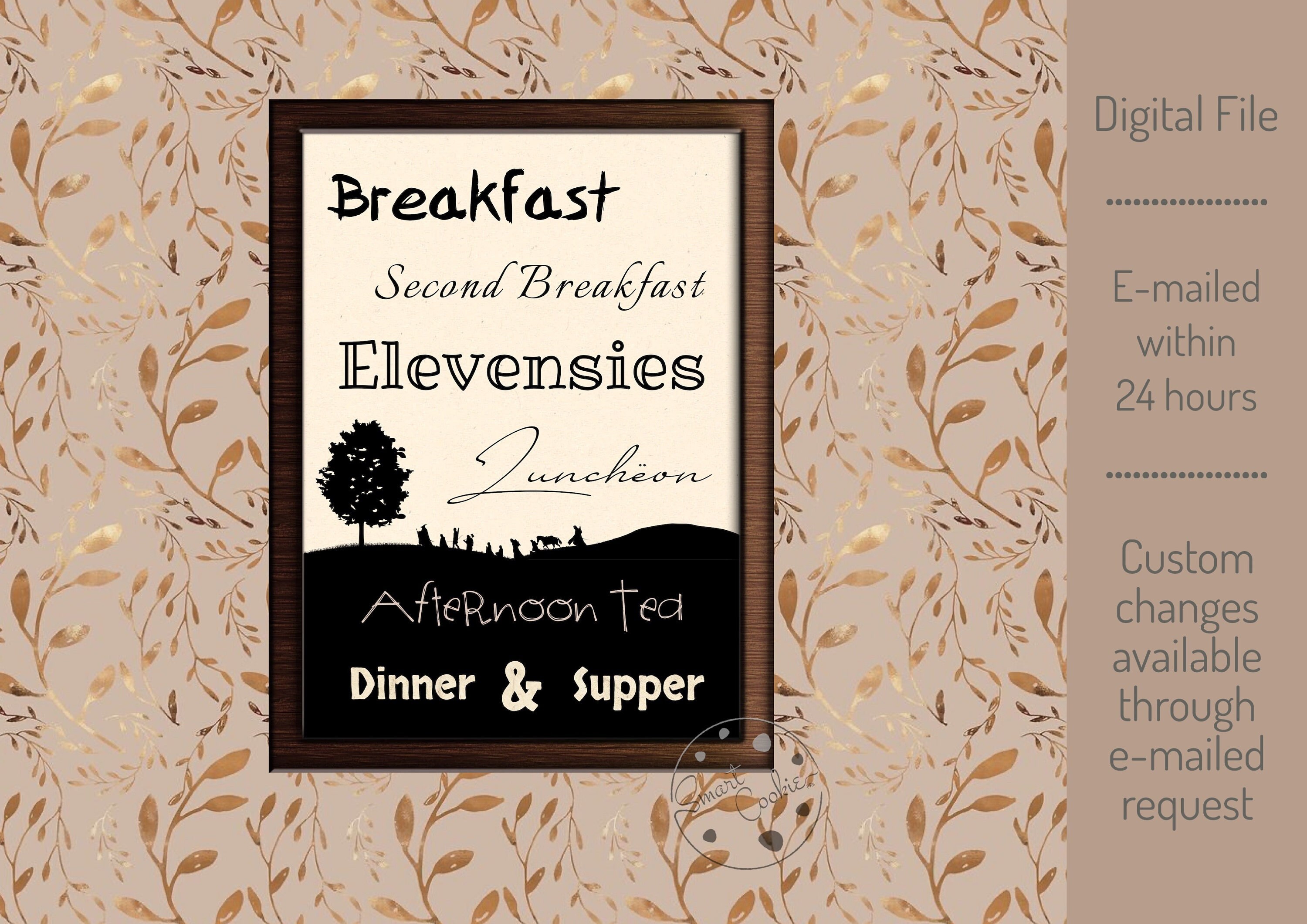 Hobbit Menu Digital File, Lord of the Rings, Kitchen Decor, Wall Decor ...