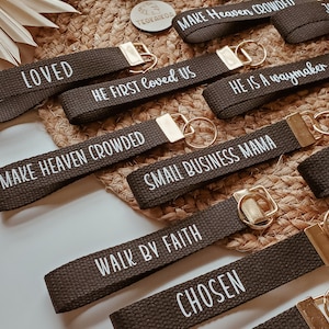 Faith Wristlet Key Fob, Christian Keychain Christian Gift, Fabric ...