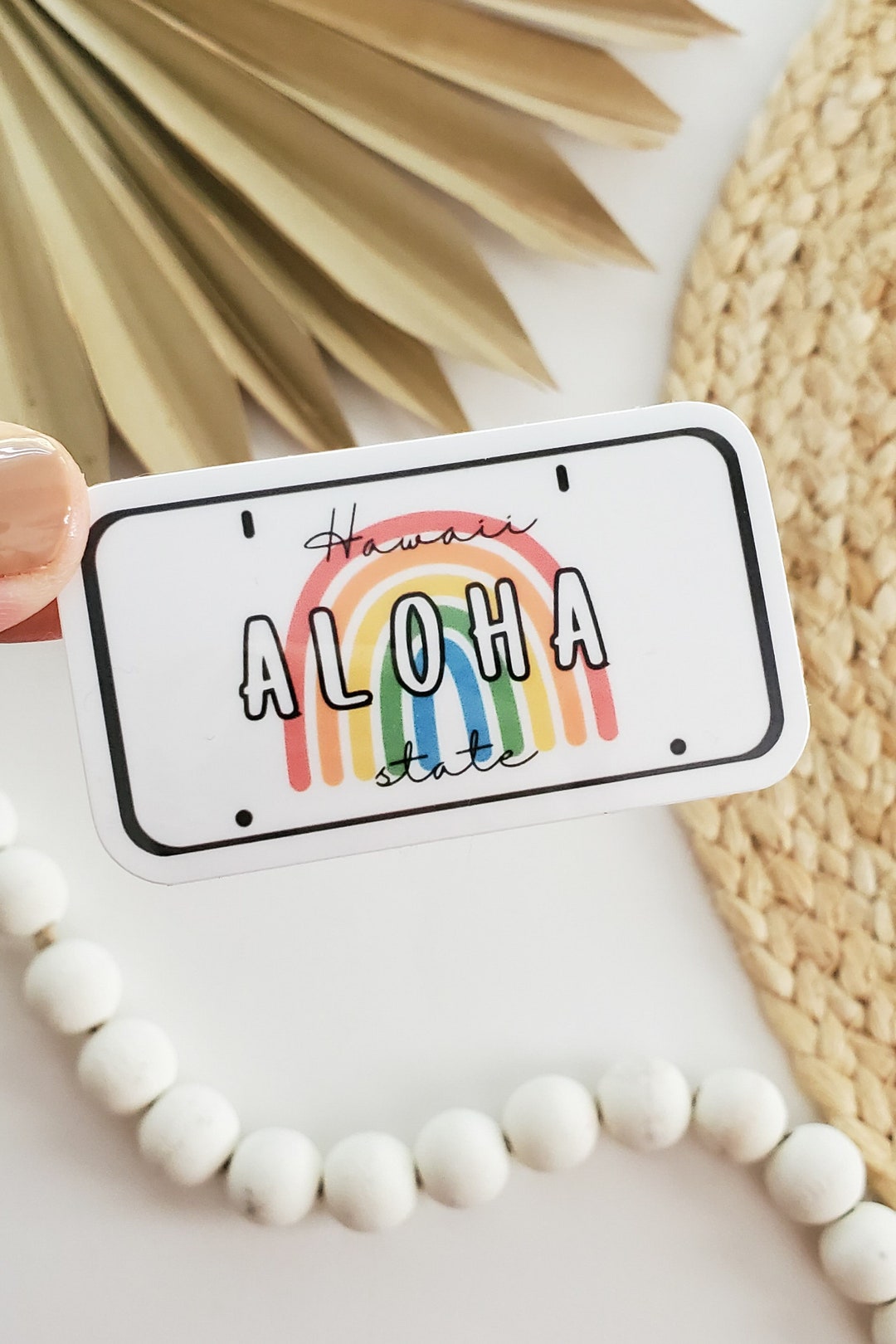 ALOHA Hawaii License Plate Sticker Waterproof Laptop Sticker for ...