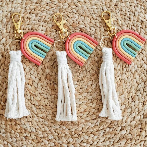 Rainbow Keychain - Etsy