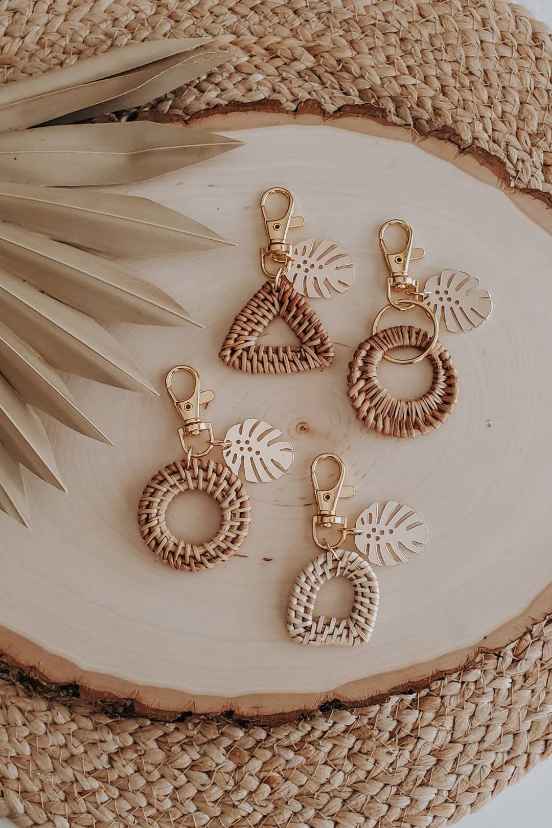 Wedding Favors | Tropical Wedding | Beach Wedding | Rattan Keychains ...