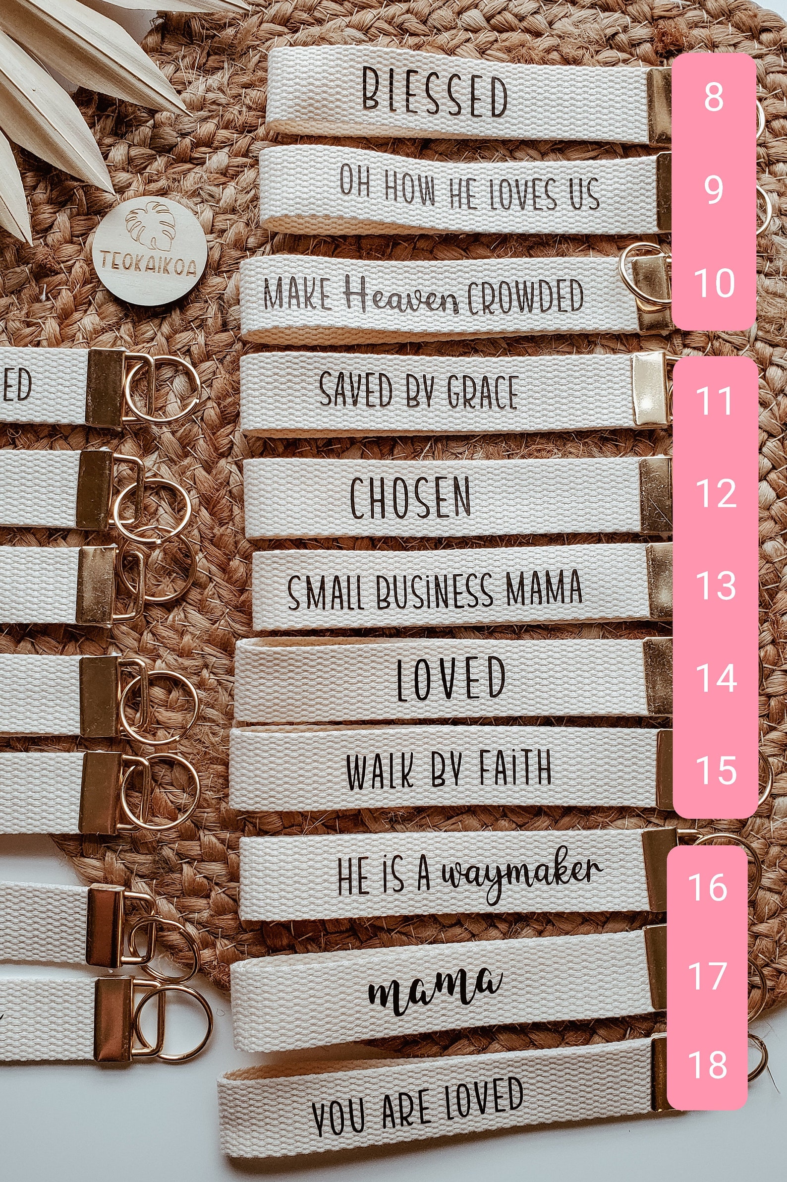 Faith Wristlet Key Fob, Christian Keychain Christian Gift, Fabric ...