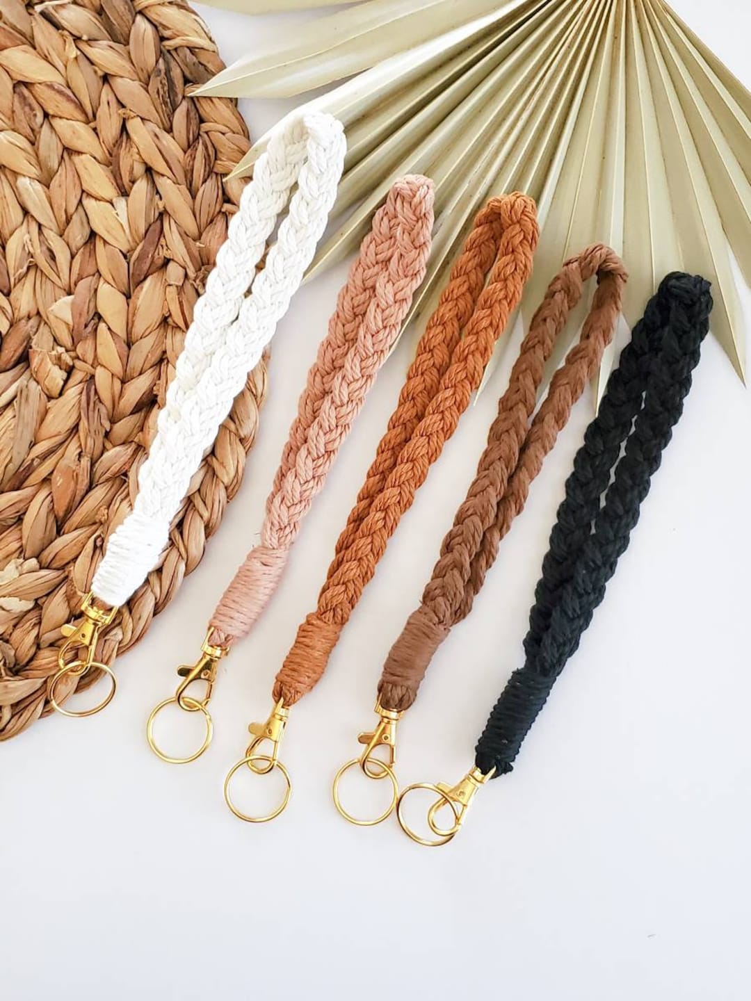 MACRAME WRISTLET | Braided Boho Wristlet Keychain | Long Wristlet ...