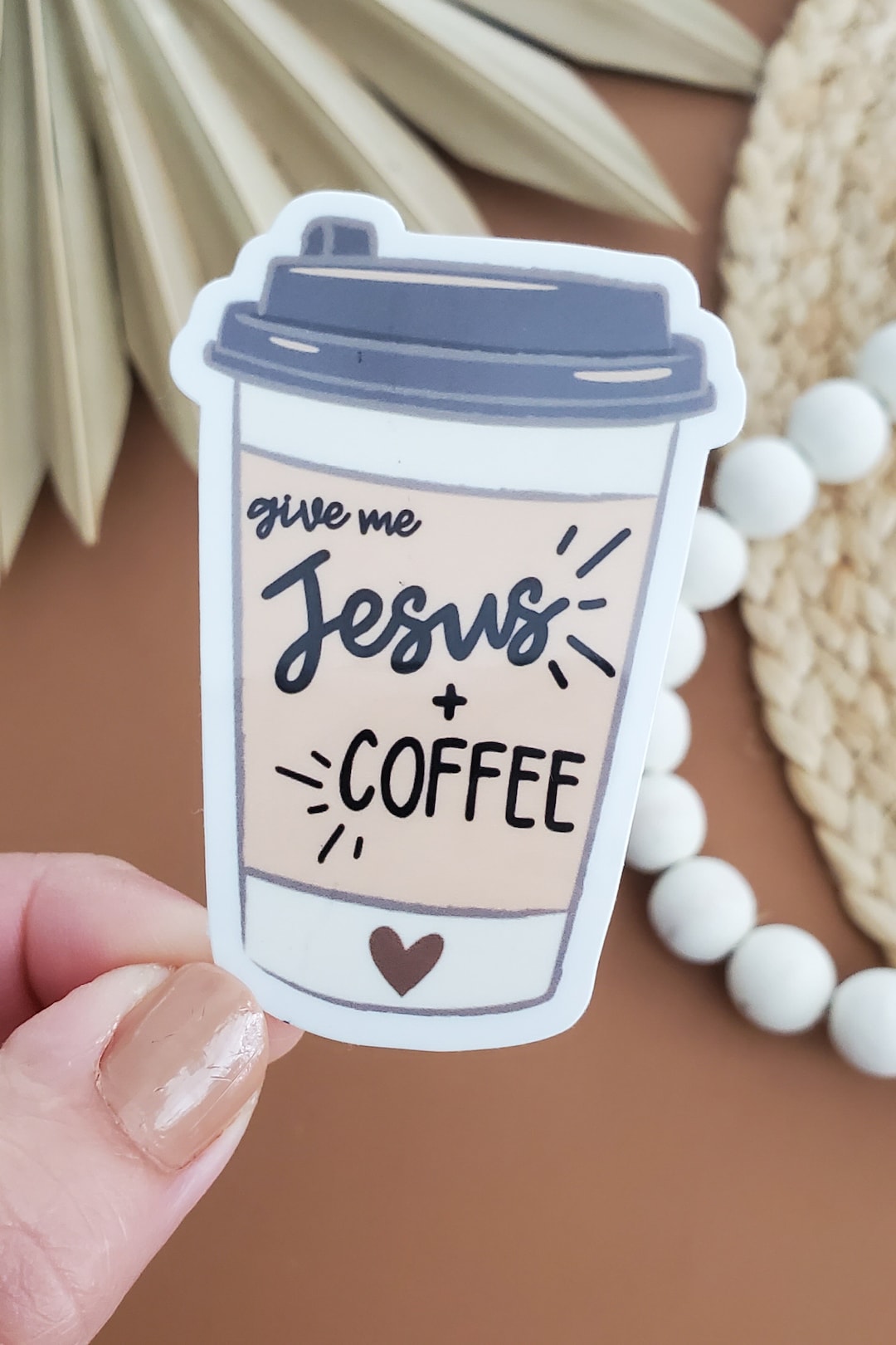 JESUS AND COFFEE Sticker Christian Coffee Sticker Faith Coffee Decal ...