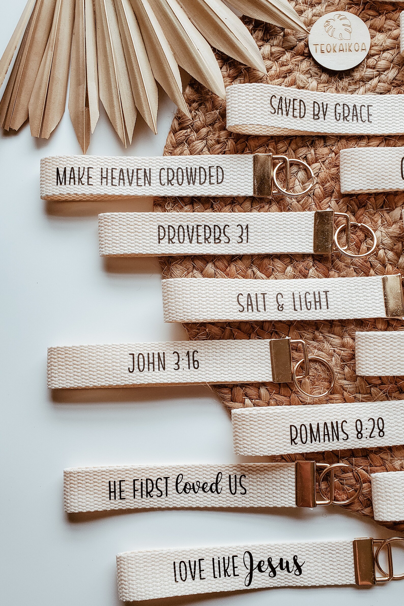 Faith Wristlet Key Fob, Christian Keychain Christian Gift, Fabric ...