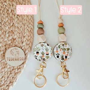 PLANT LOVER Teacher Lanyard, House Plant Design, Silicone Beaded ...