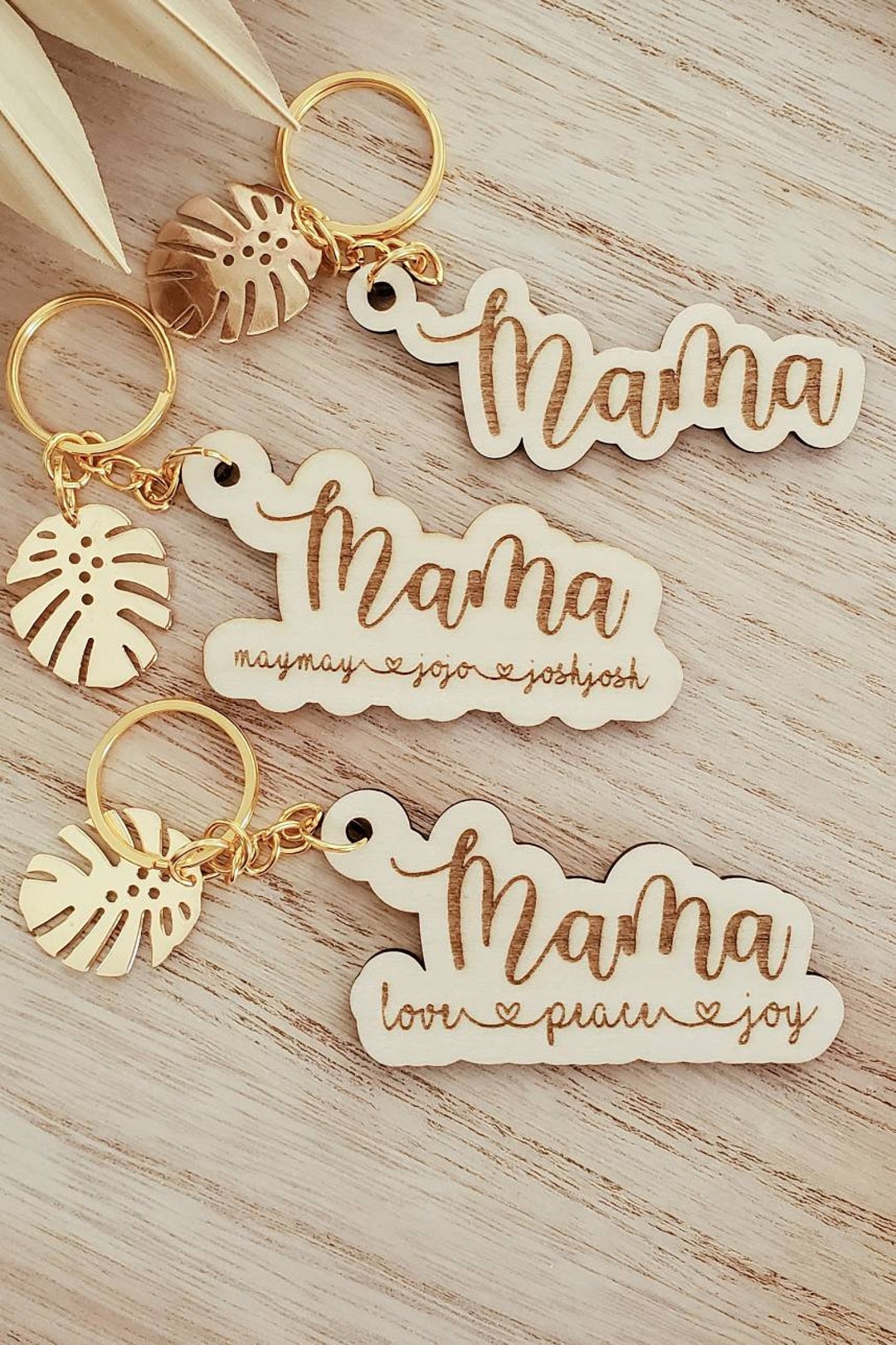 MAMA Engraved Keychain | Laser Engraved | Boho Keychain | Wood Keychain ...