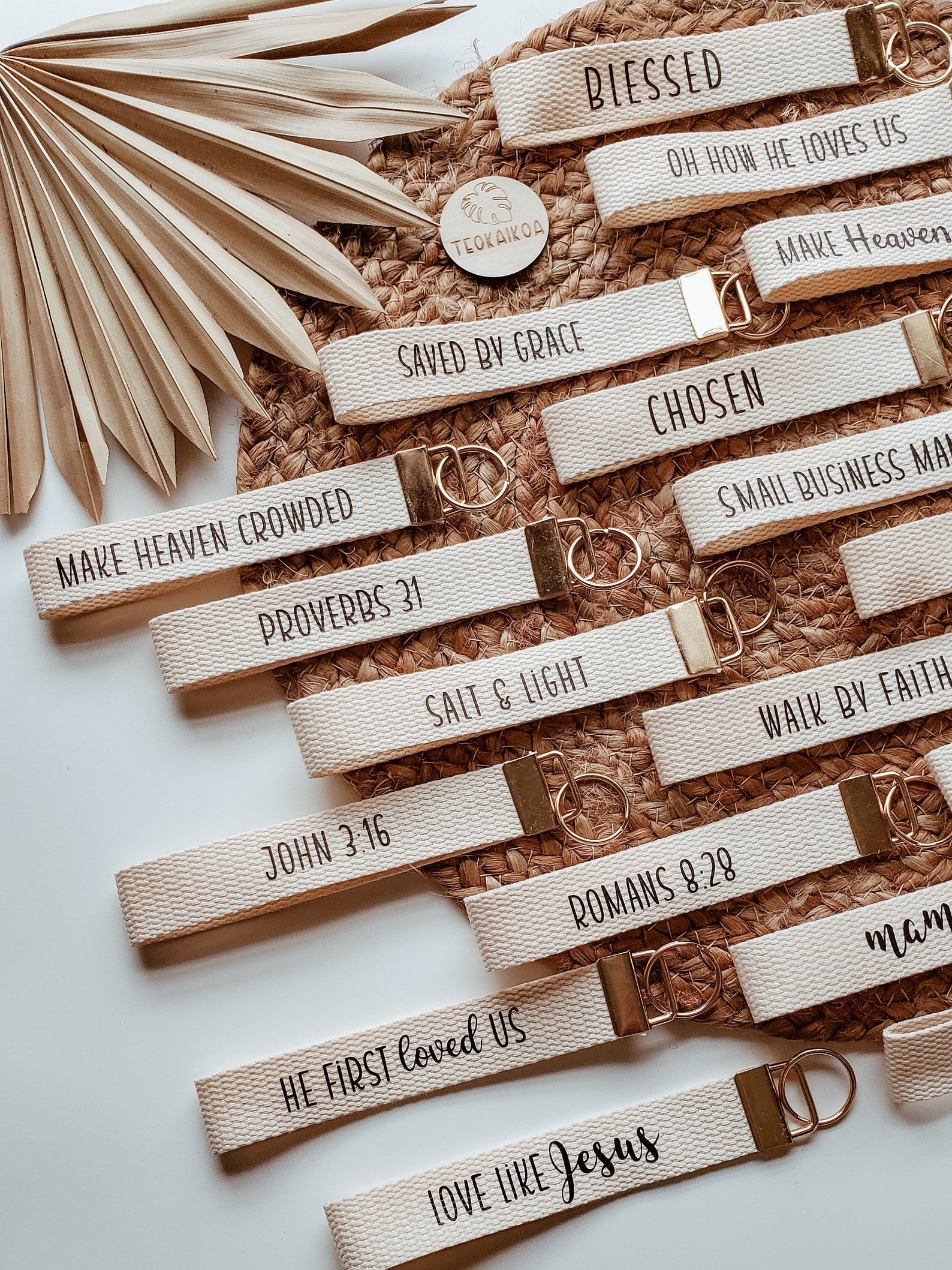 Faith Wristlet Key Fob, Christian Keychain Christian Gift, Fabric ...