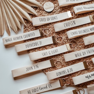 Faith Wristlet Key Fob, Christian Keychain Christian Gift, Fabric ...