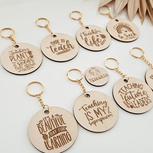 Teacher Quote Keychain, Engraved Keychain Gift, Teacher Appreciation ...