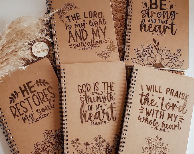 Personalized Laser Engraved Notebook Journal, Encouraging Faith Journal ...