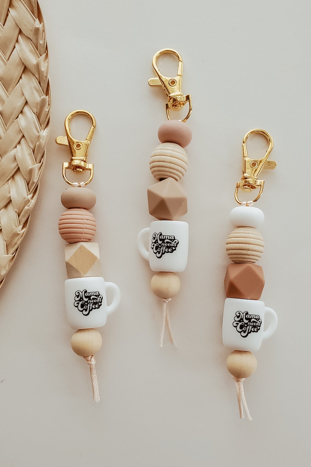 MAMA NEEDS COFFEE Cup Keychain | Coffee Lover Gift for Her | Peach ...