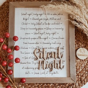 Christmas Song Wood Sign Christmas Song Lyric Engraving Laser Engraved ...