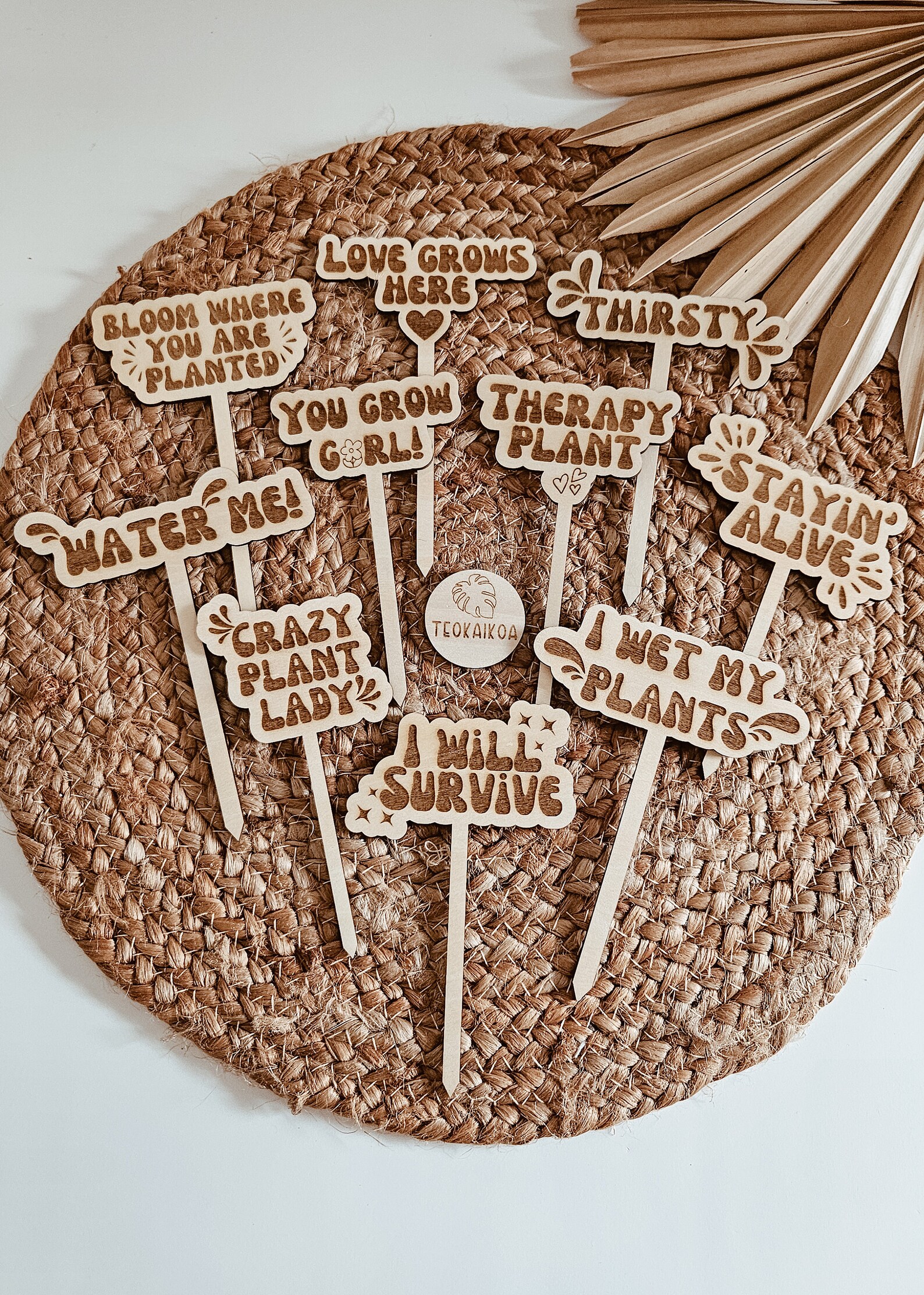 Trending Plant Stakes, Wooden Engraved Plant Signs, Plant Lover Gift ...