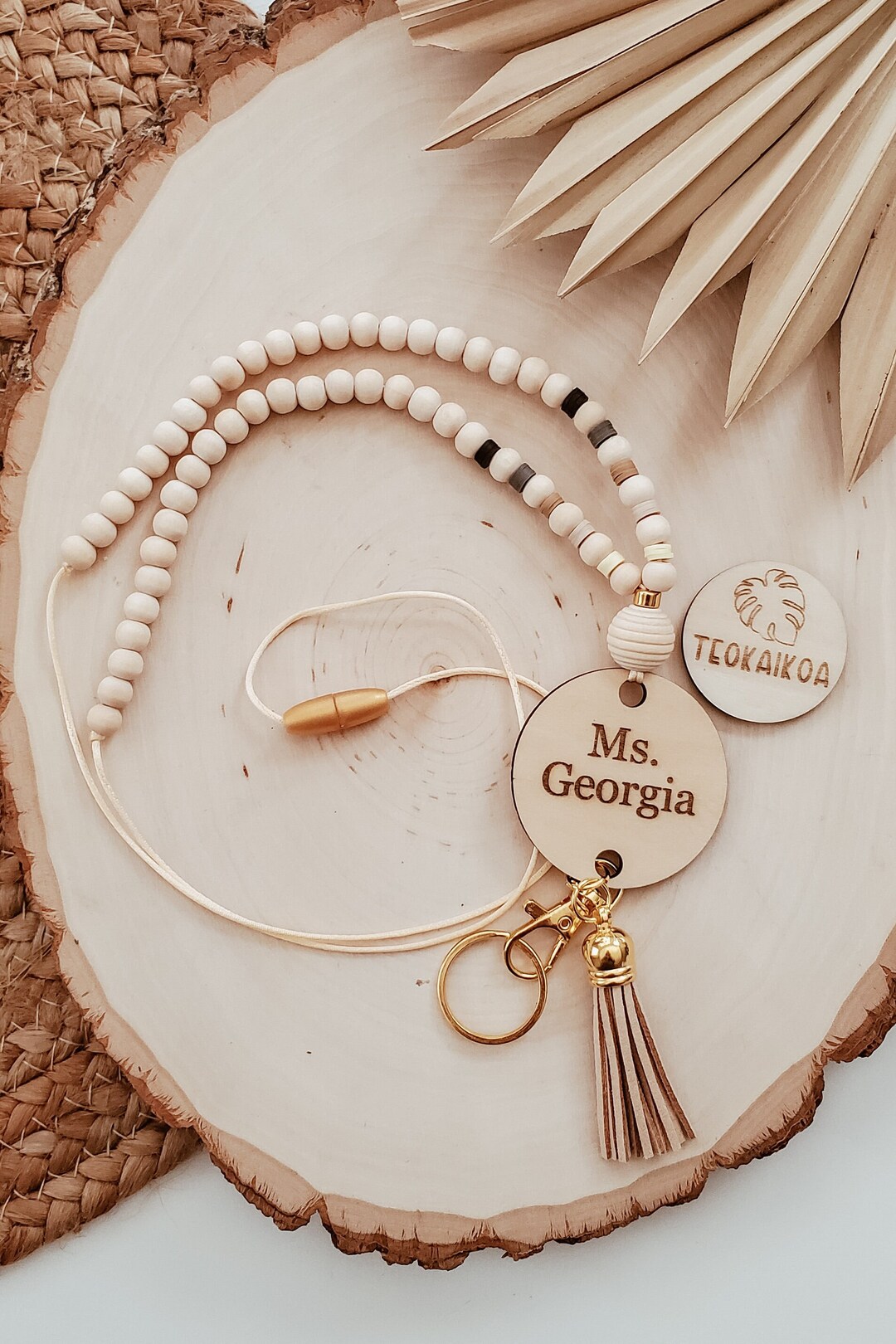 Personalized BOHO LANYARD 2 Engraved Name Badge Holder - Etsy