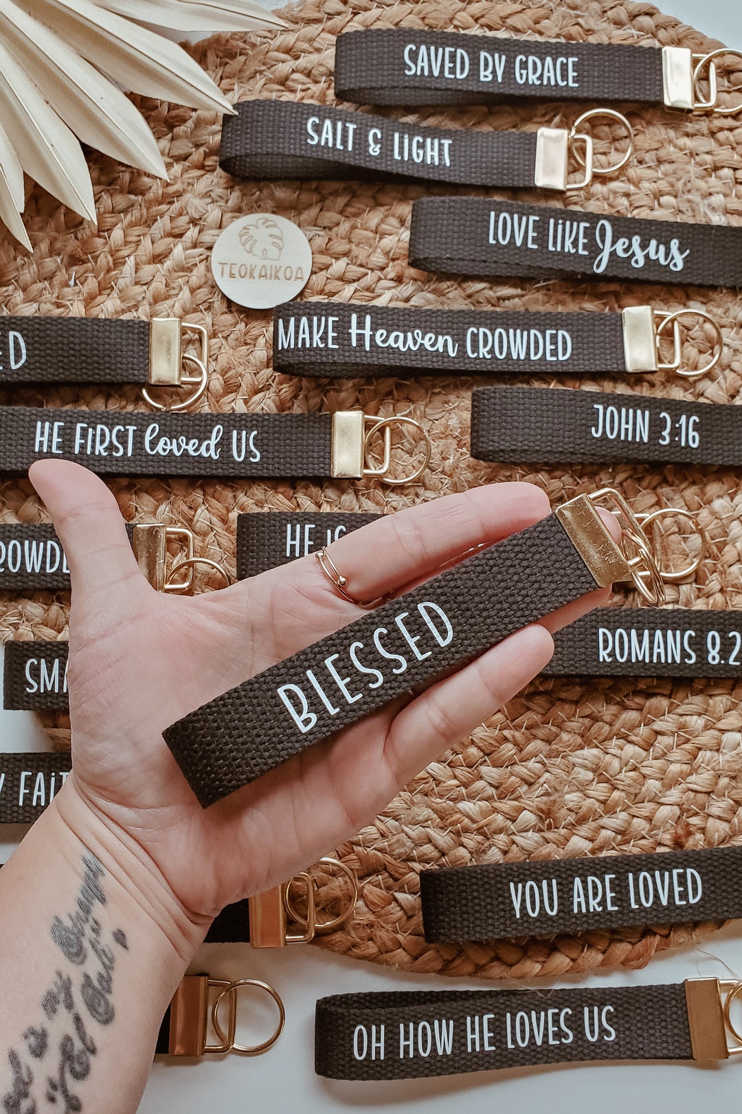 Faith Wristlet Key Fob, Christian Keychain Christian Gift, Fabric ...