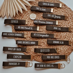 Faith Wristlet Key Fob, Christian Keychain Christian Gift, Fabric ...