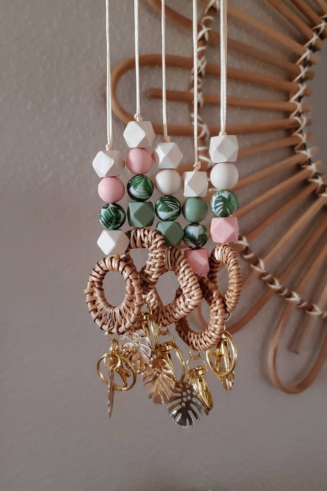 TROPICAL BOHO Lanyard | Plant Leaf Print | Plant Lanyard | Teacher ...