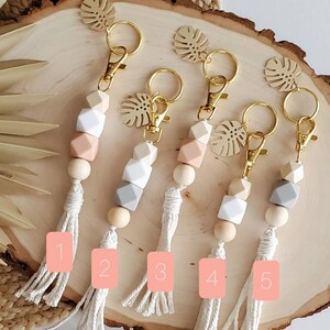 BOHO Monstera Keychain | Neutral Keychain | Silicone and Wood Keychain ...