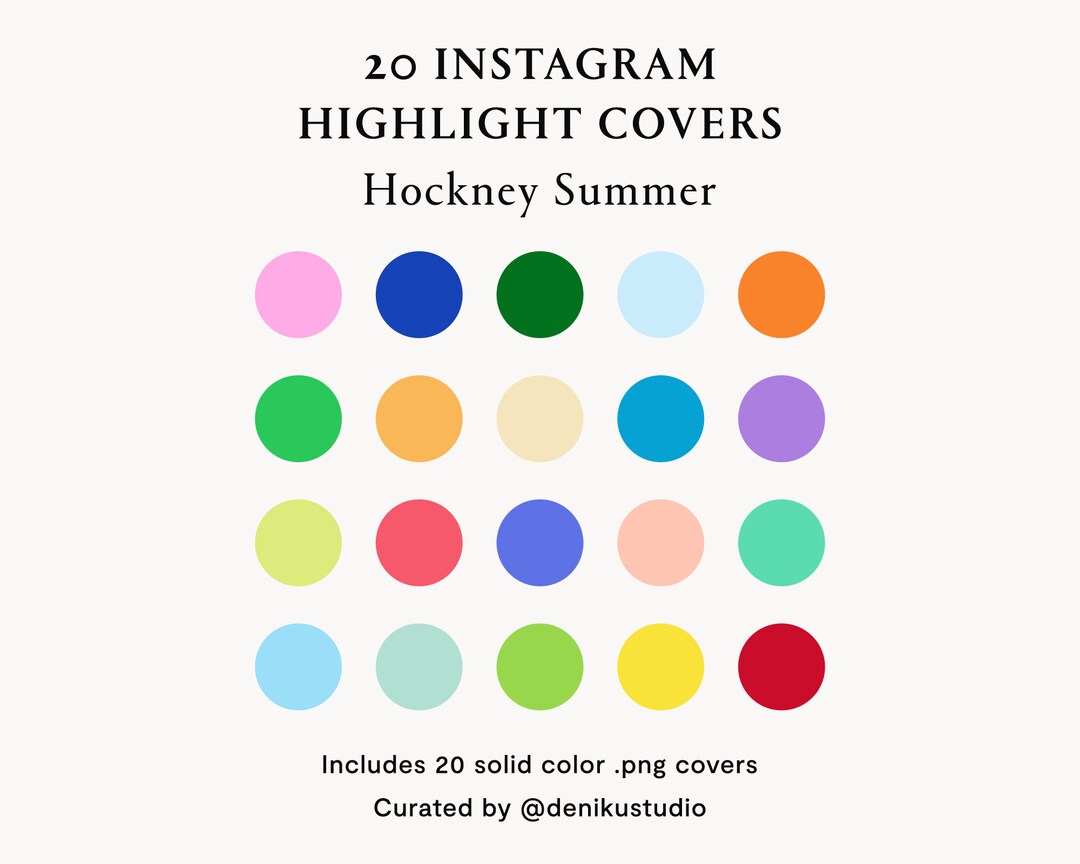 Instagram Story Highlight Covers Hockney Summer. 20 Solid - Etsy