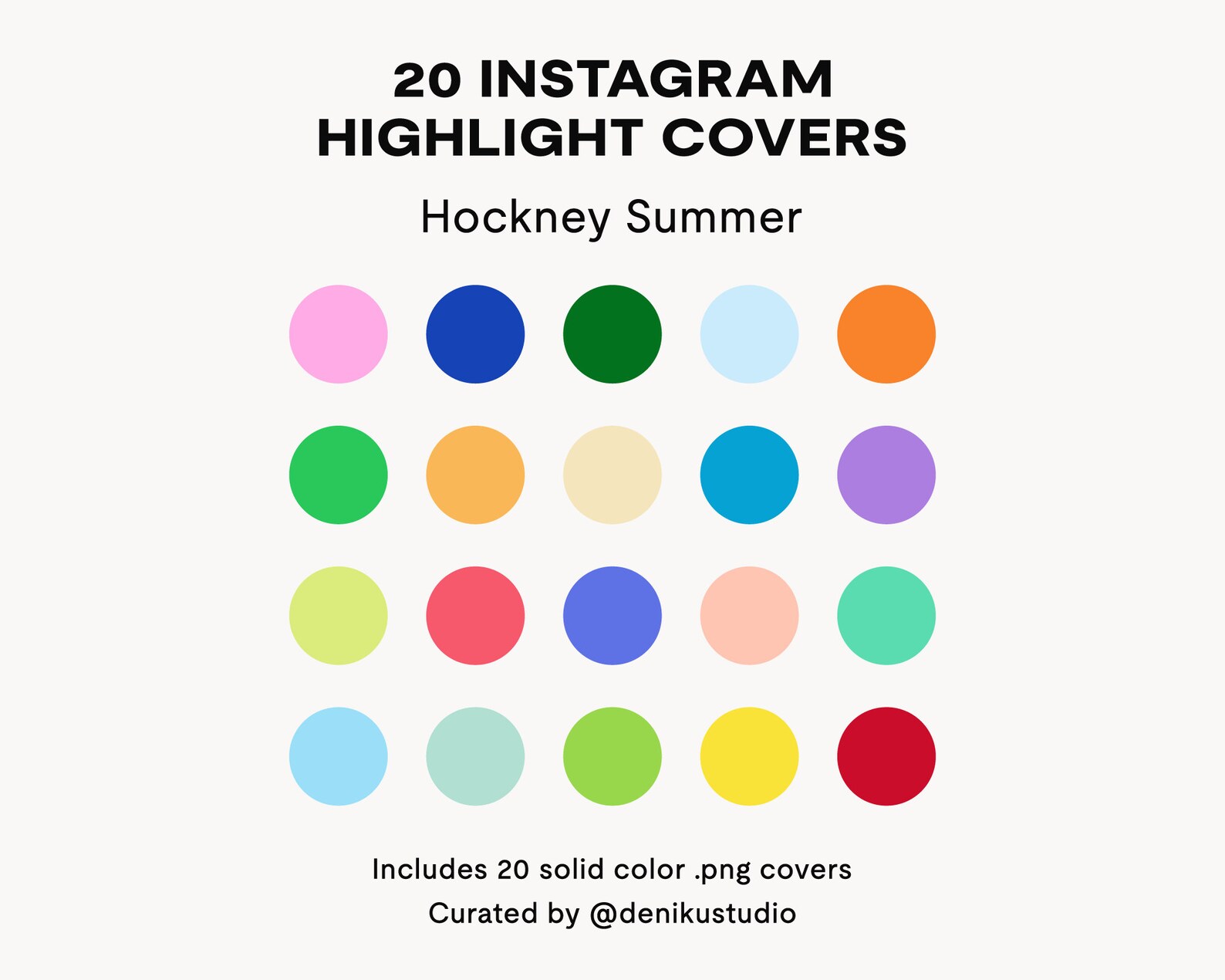 Hockney Summer Instagram Highlight Covers – 20 Solid Color Social Media ...