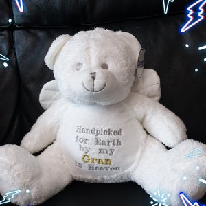 Angel Teddy Bear, Embroidered Teddy, Bereavement Gift, Sympathy Gifts ...