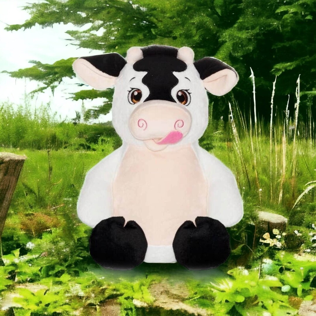 Embroidered Cow Plush – Personalised Baby Keepsake, Cuddly Toy - Etsy