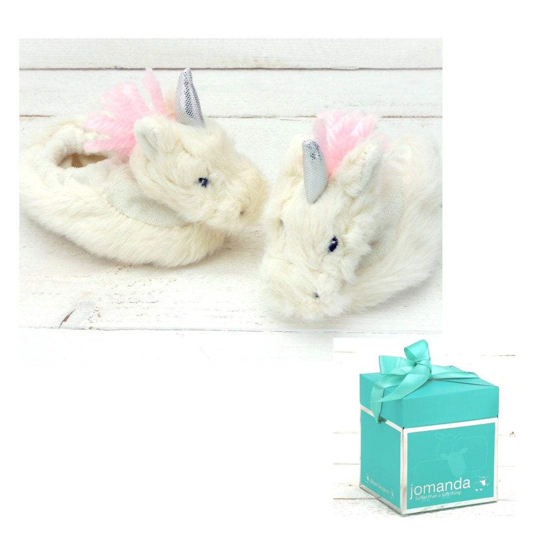 Unicorn Slippers With Gift Box, Newborn First Slippers, Booties, Baby ...