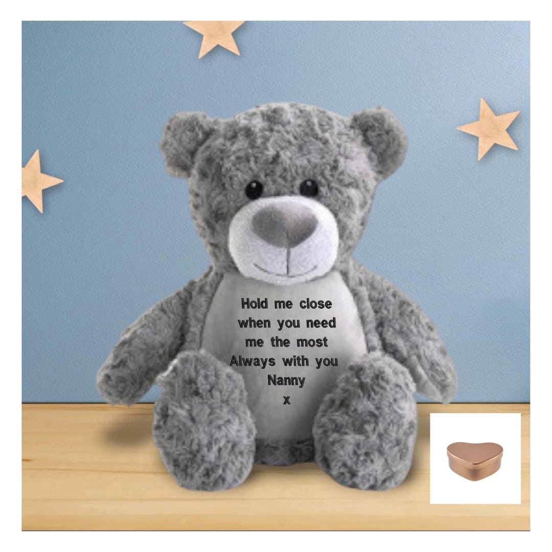 Personalised Ashes Memory Bear, Memorial Bear, Personalised Bear ...