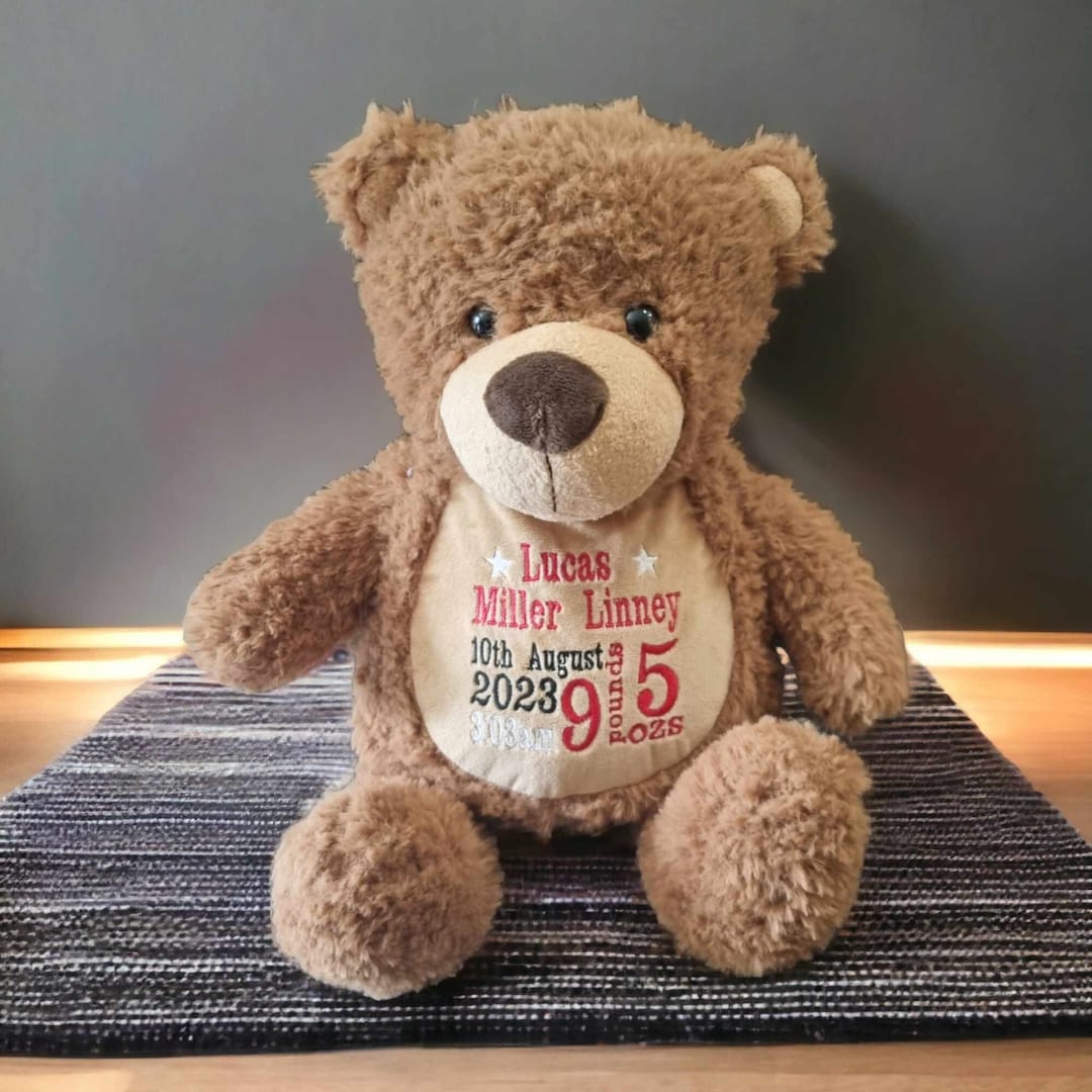 Personalised New Baby Teddy Bear, New Baby Gift, New Born Teddy ...