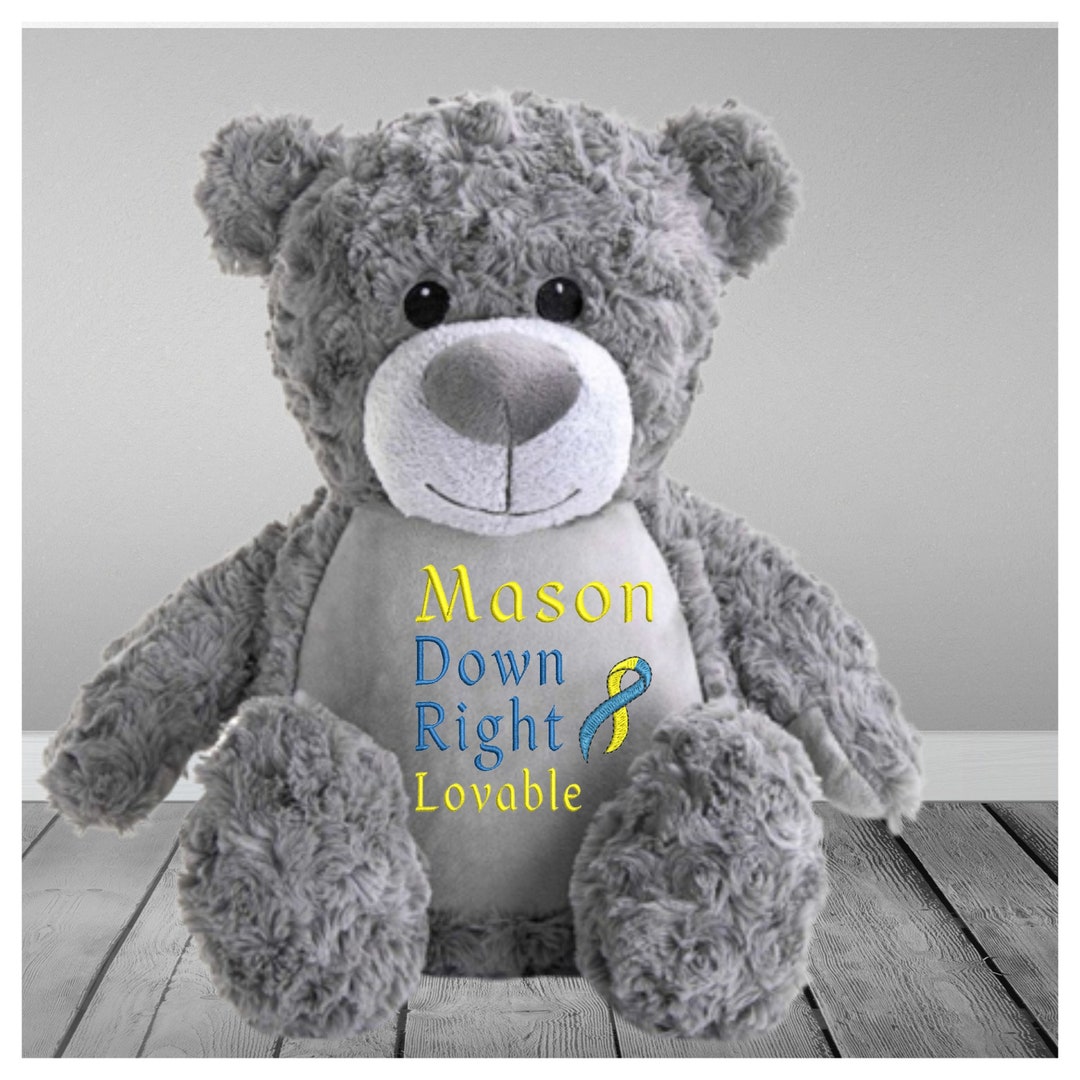 Down Syndrome Embroidered Teddy Bear, Down Syndrome Bear , Down ...