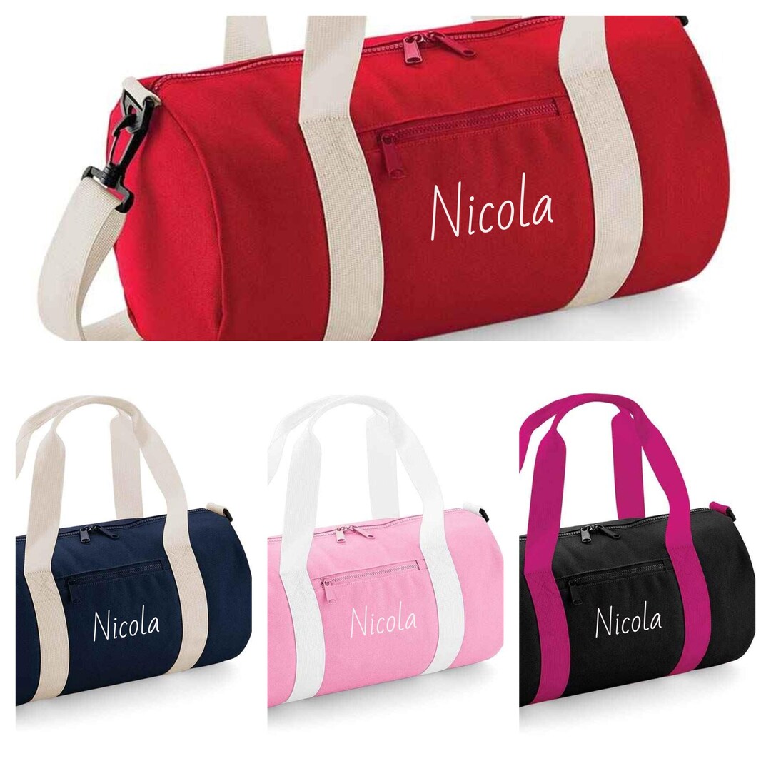 Personalized Children's Barrel Bag: Embroidered Initial Gym Bag - Etsy