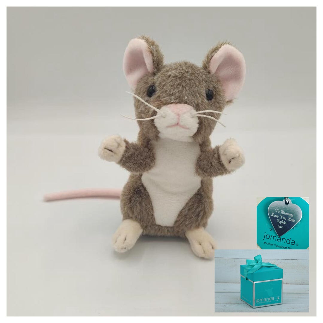 Cuddly Toy Brown Mouse 12cm, Personalized Cuddly Toy, Stuffed Animal ...