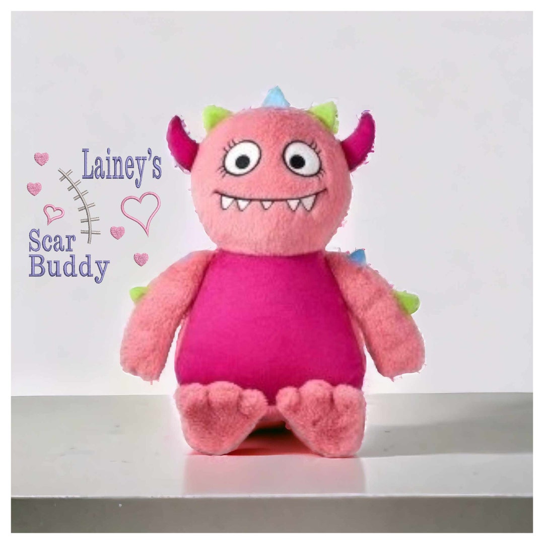 Pink Monster Scar Buddy CHD, Heart Awareness Bear, Heart Surgery Bear ...