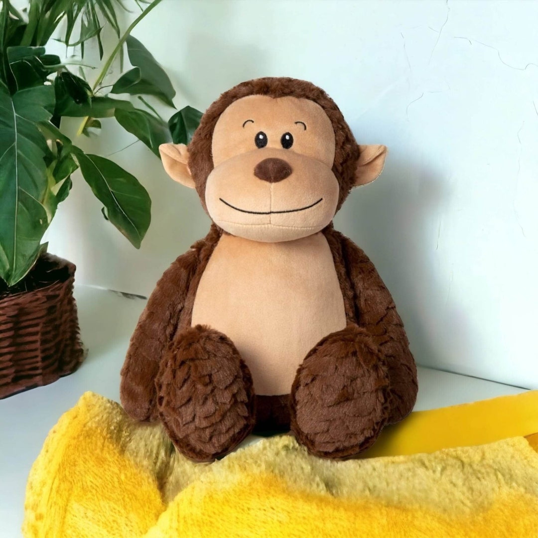 Personalised Monkey Teddy – Custom Embroidered Soft Toy | Baby Gift ...
