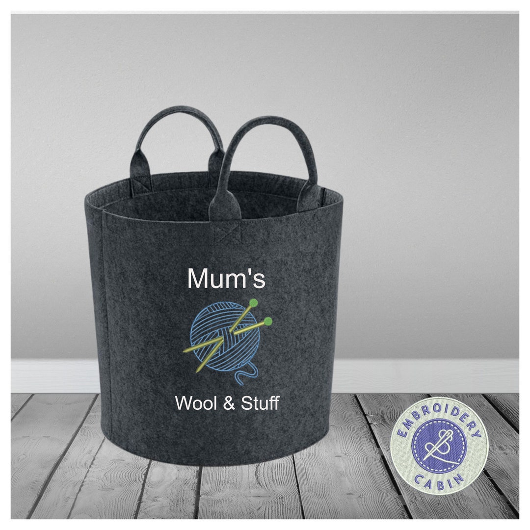 Wool & Stuff Felt Trug Basket, Craft Supplies, Wool Storage ...