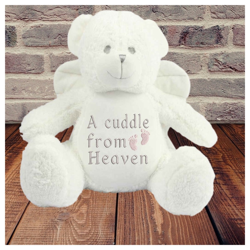 Cuddle From Heaven Angel Bear Remembrance Teddy Embroidered - Etsy