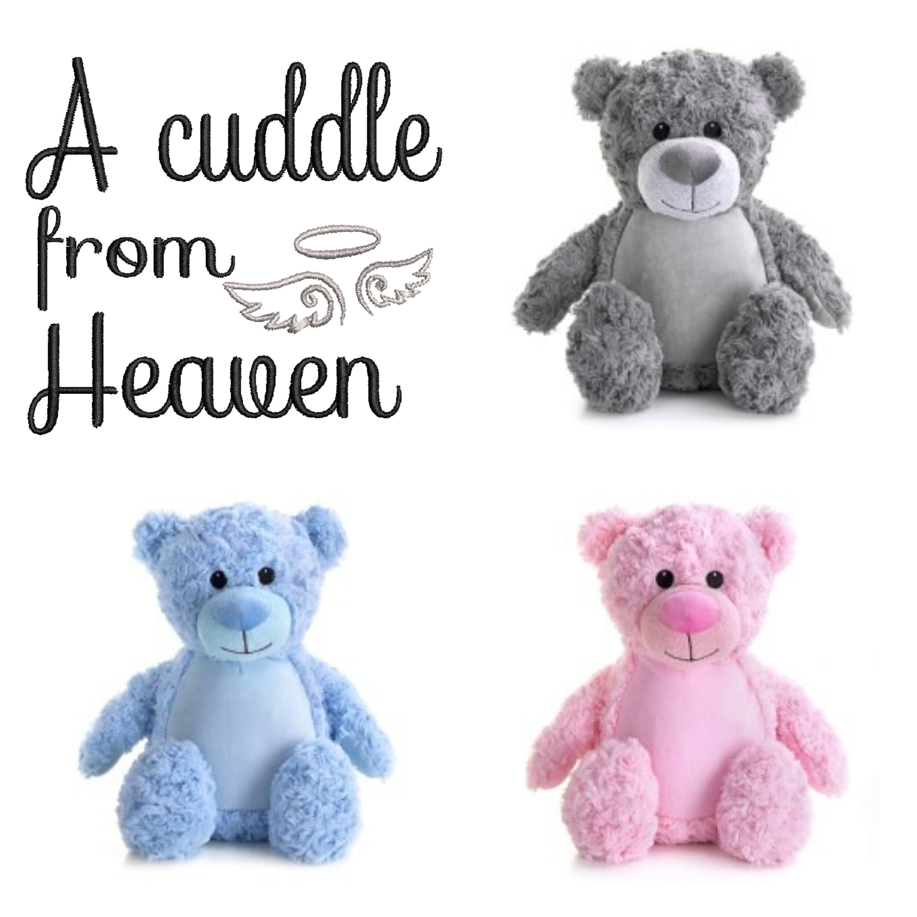 Cuddle From Heaven Angel Bear Remembrance Teddy Embroidered Personalised Soft Toy Baby Loss Memorial Gift Keepsake Gift Etsy UK